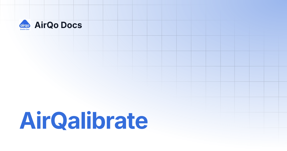 AirQalibrate | AirQo Docs