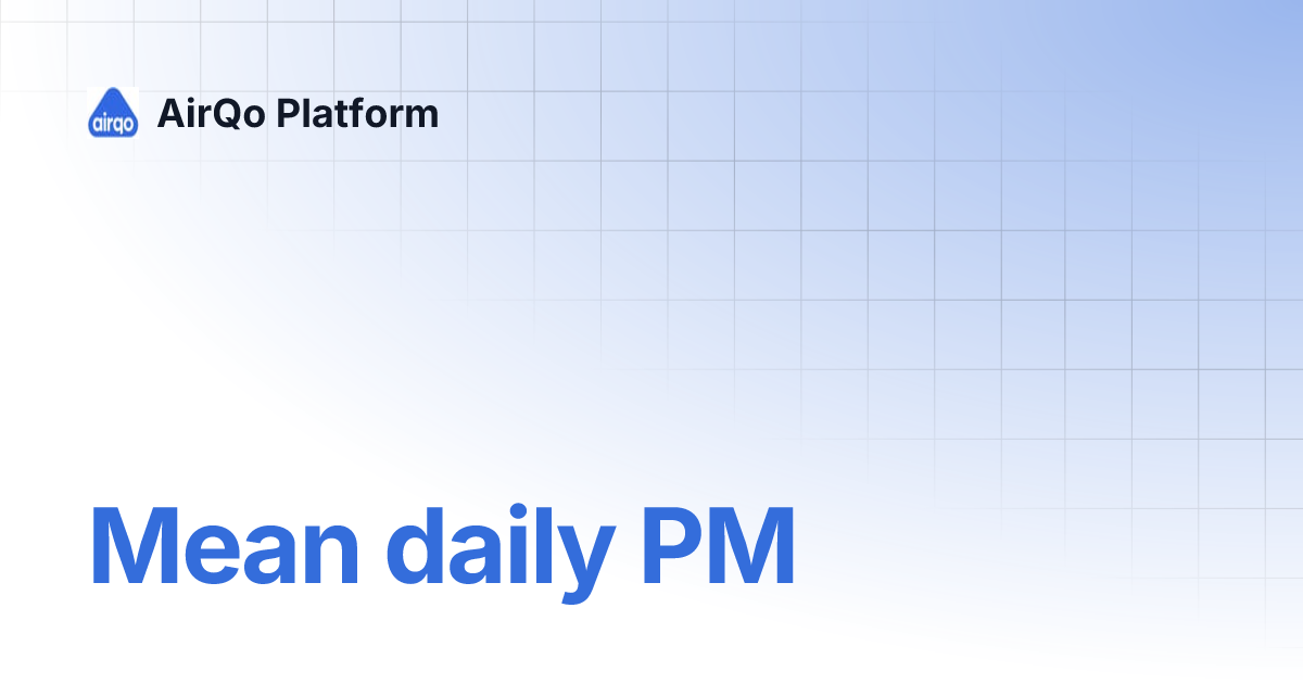 Mean daily PM | AirQo Platform