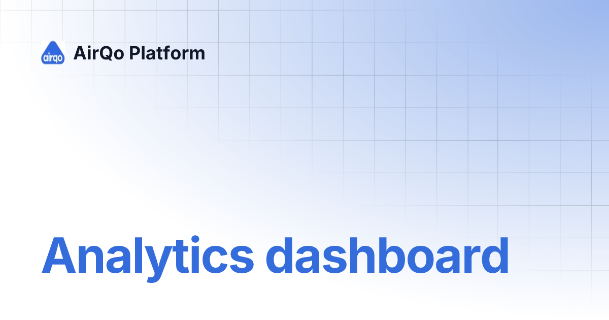 Analytics dashboard | AirQo Platform