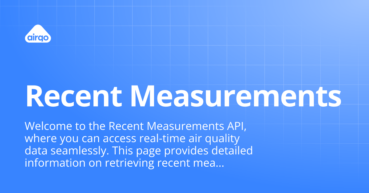 Recent Measurements | AirQo API reference