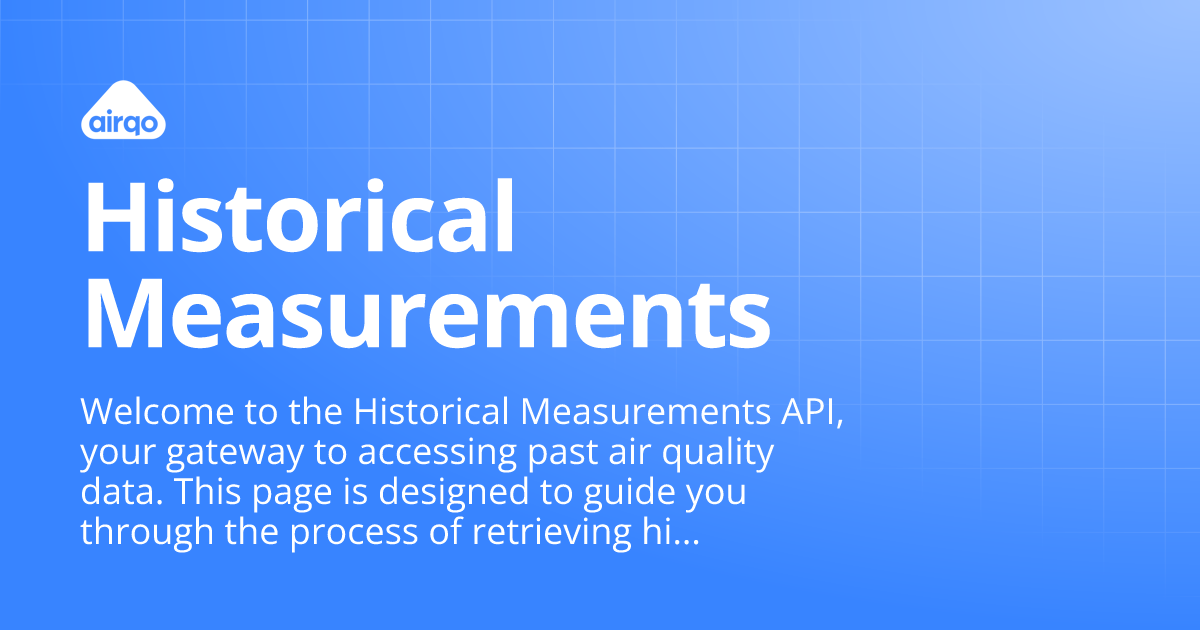 Historical Measurements | AirQo API reference